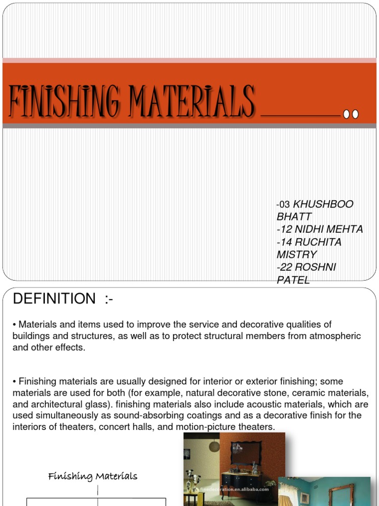 Finishing Materials | PDF | Flooring | Tile