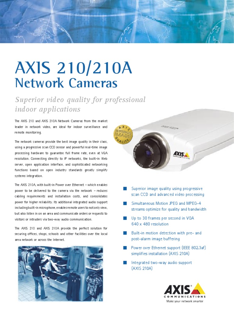 AXIS 210/210A: Network Cameras | PDF | Computer Network | Video