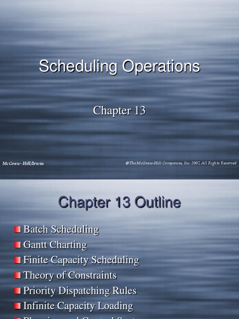 Chap013.ppt Scheduling Operations | PDF | Scheduling (Production Processes) | Production And ...