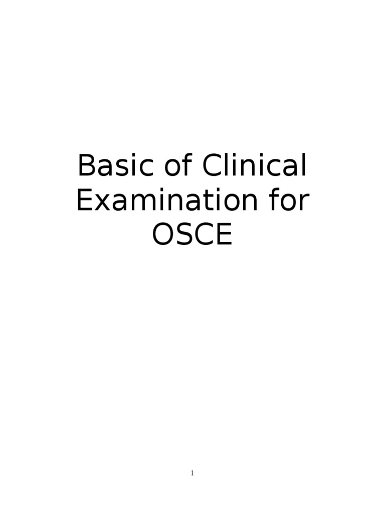 Basic of Clinical Examination For OSCE | PDF | Blood Pressure | Lung