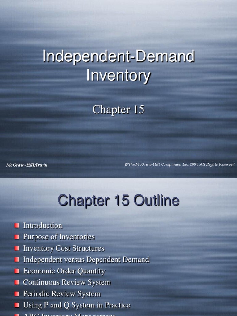 Chap015.ppt Independent-Demand Inventory | PDF | Inventory | Services ...
