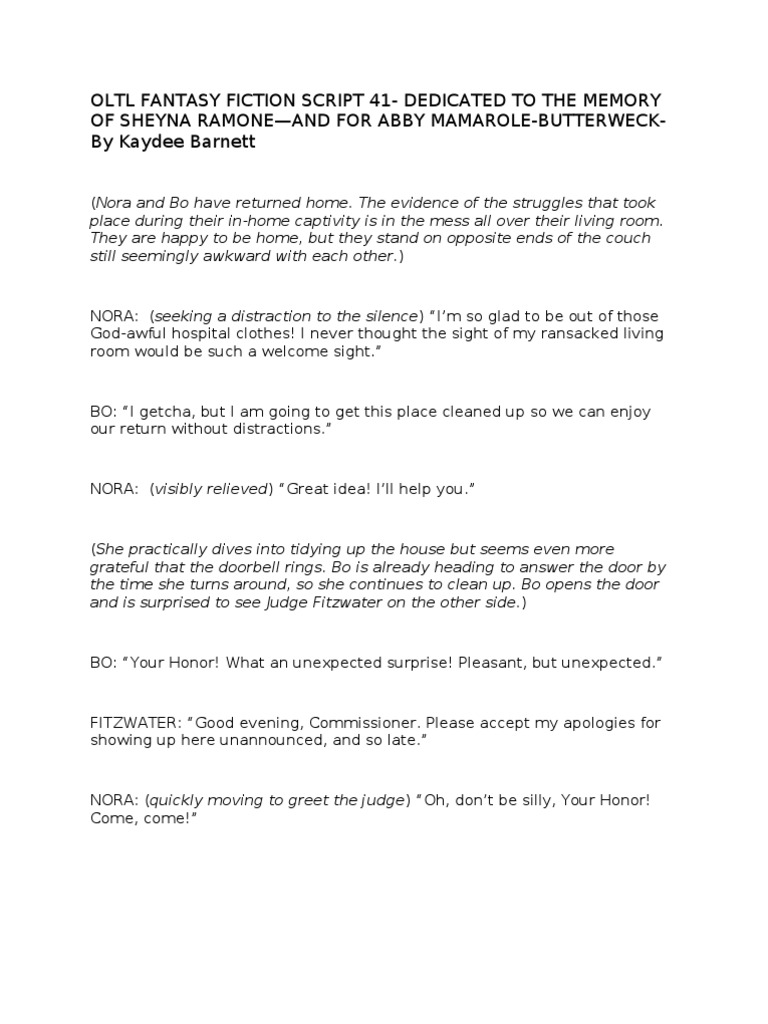 Oltl Fantasy Fiction Script 41 | PDF | Leisure