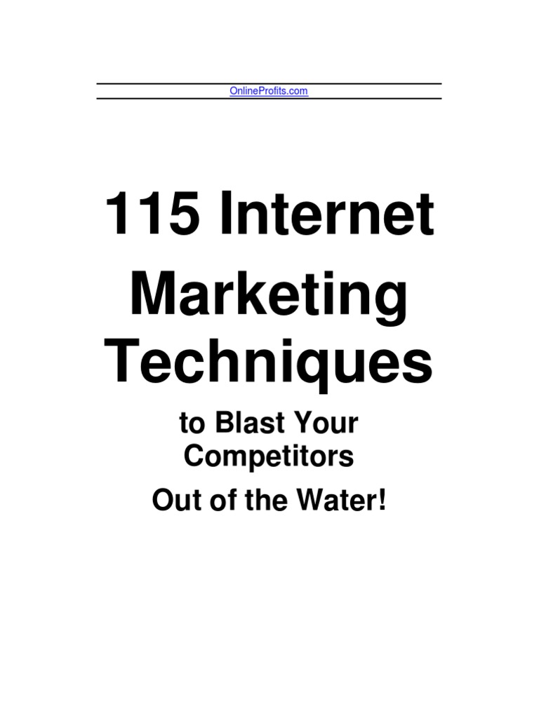 115 Internet Marketing Ideas | PDF | Advertising | Online Advertising