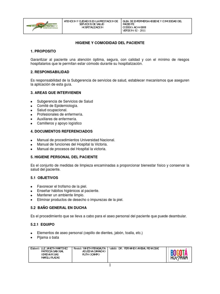 Higiene y Comodidad Del Paciente | PDF | Mano | Masaje