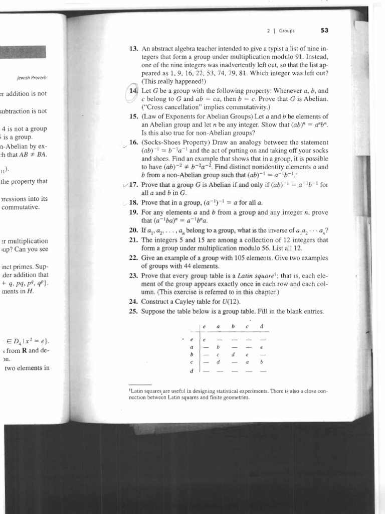 Modern Algebra Problem Set | PDF | Group (Mathematics) | Matrix ...