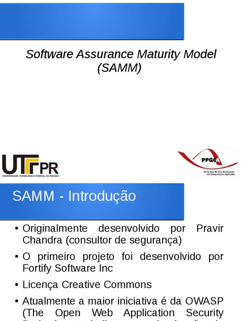 Framework SAMM para Segurança de Software | PDF | Framework de software ...