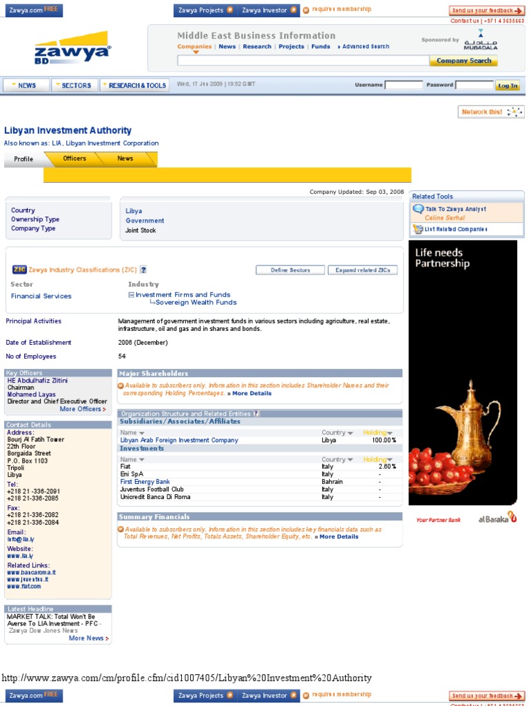 Lia Lafico Laico Zawya | PDF | Libya | Companies
