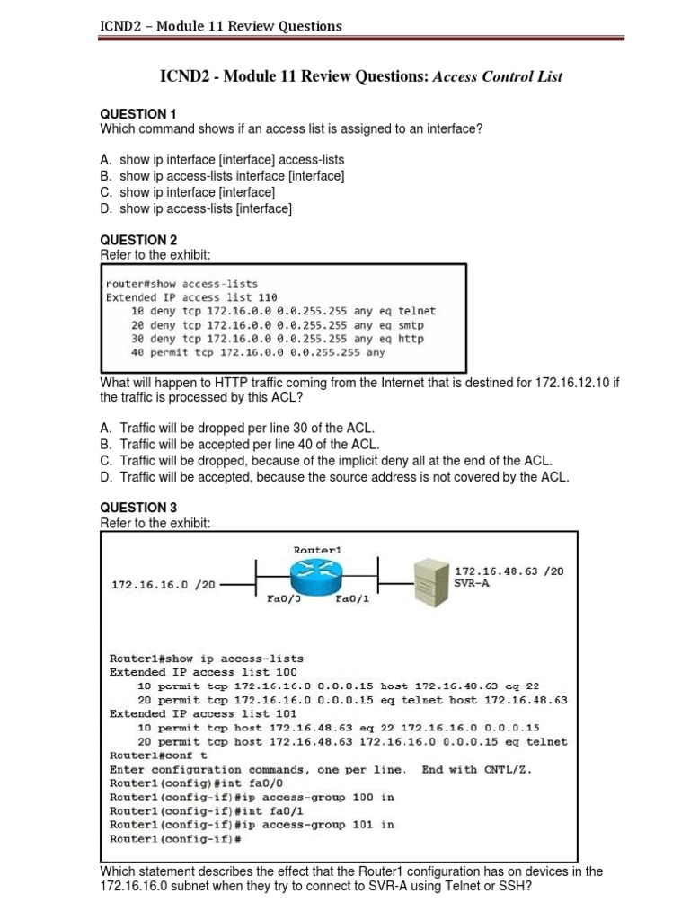 ACL | PDF | Computer Network | Ip Address