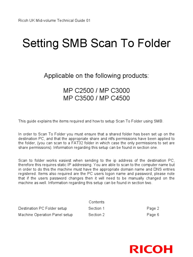SMB Scan Setup for Ricoh Printers | PDF | Authentication | Password
