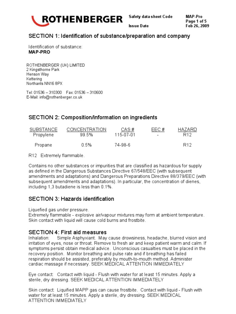 Map-Pro Msds Eur | Download Free PDF | Explosion | Fires