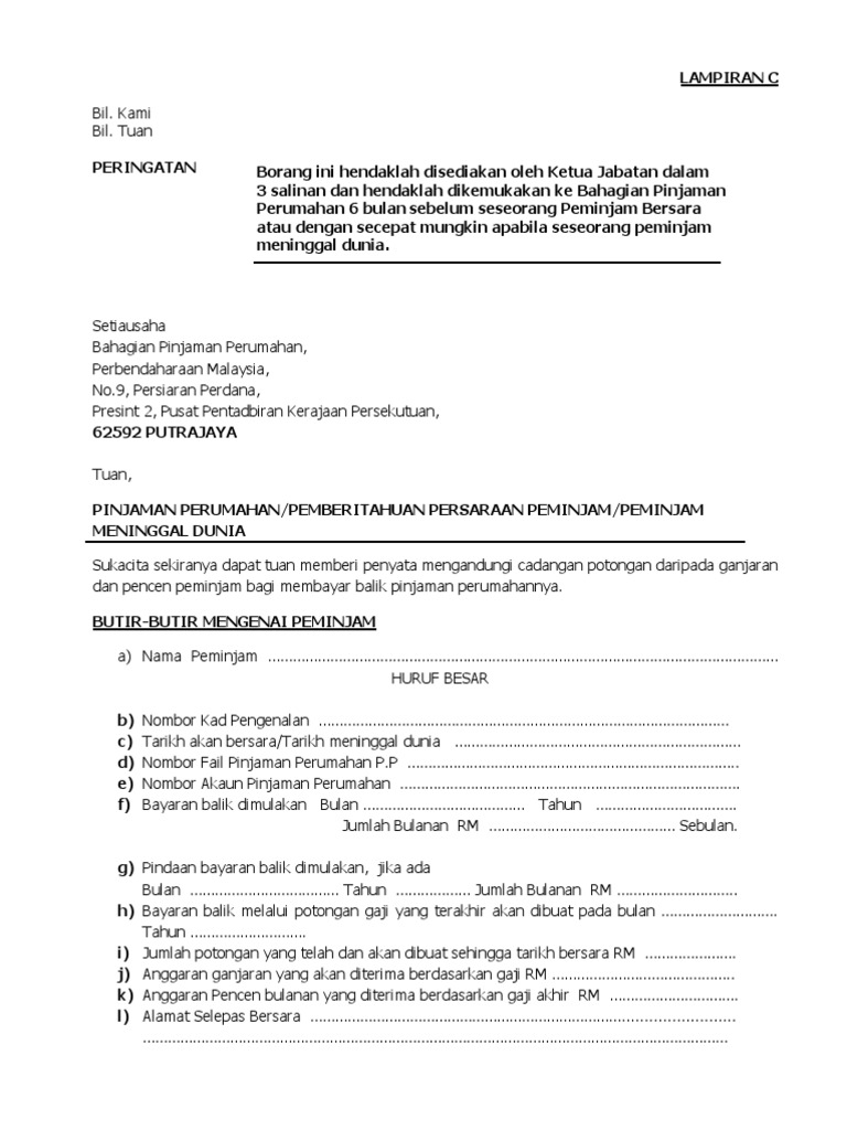 Lampiran C Perumahan Meninggal Dunia | PDF