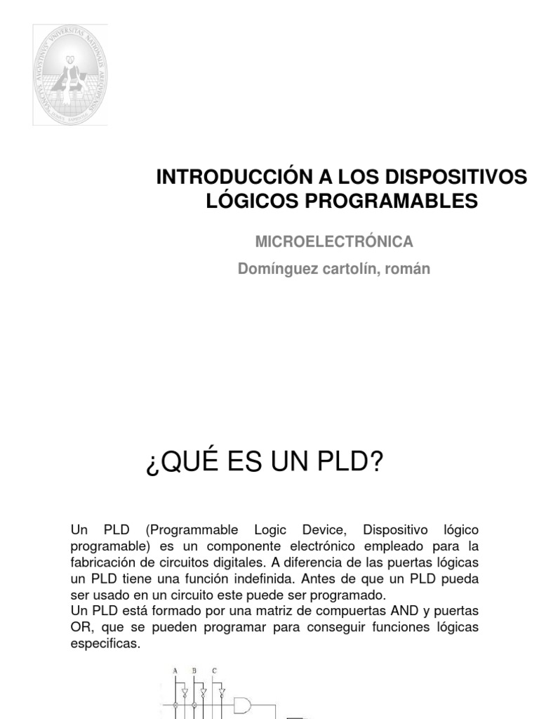 PLD Dispitivos Logicos Programables Expo | PDF | Arreglos de compuertas ...