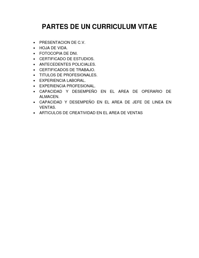 Partes de CV | PDF