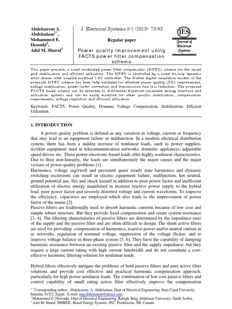 Power Quality Improvement Using | PDF