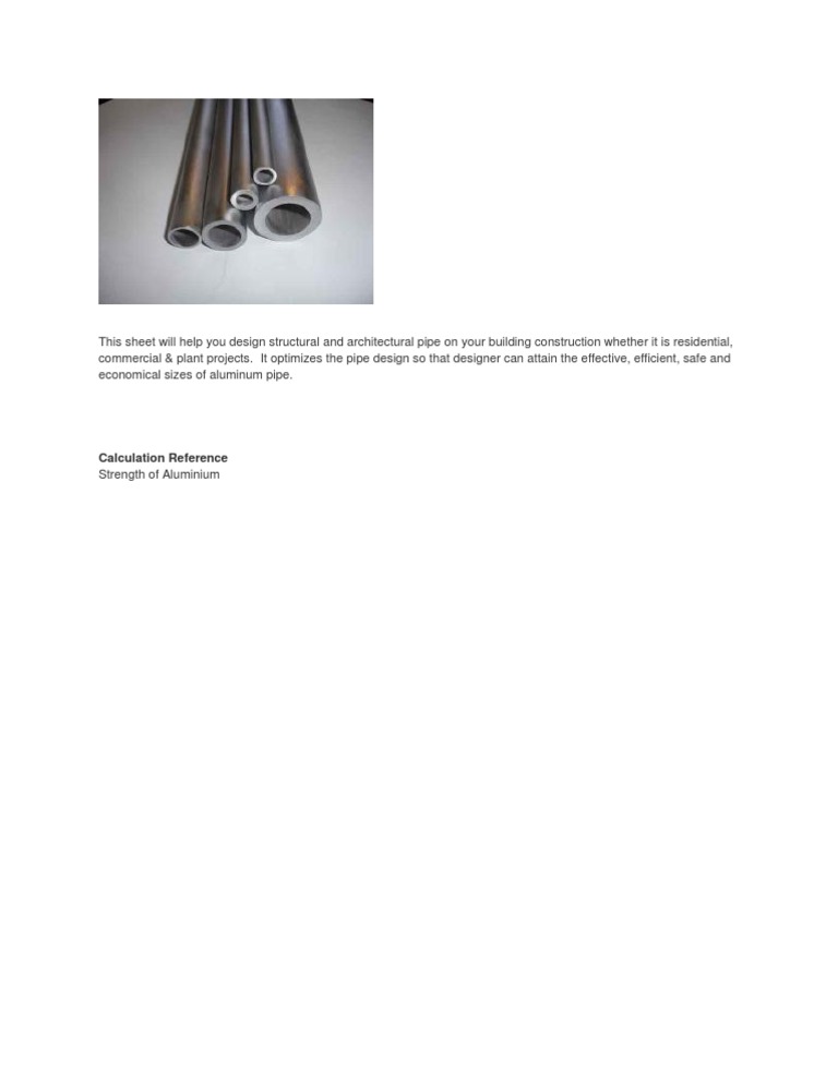 Aluminum Pipe Design Guide | PDF