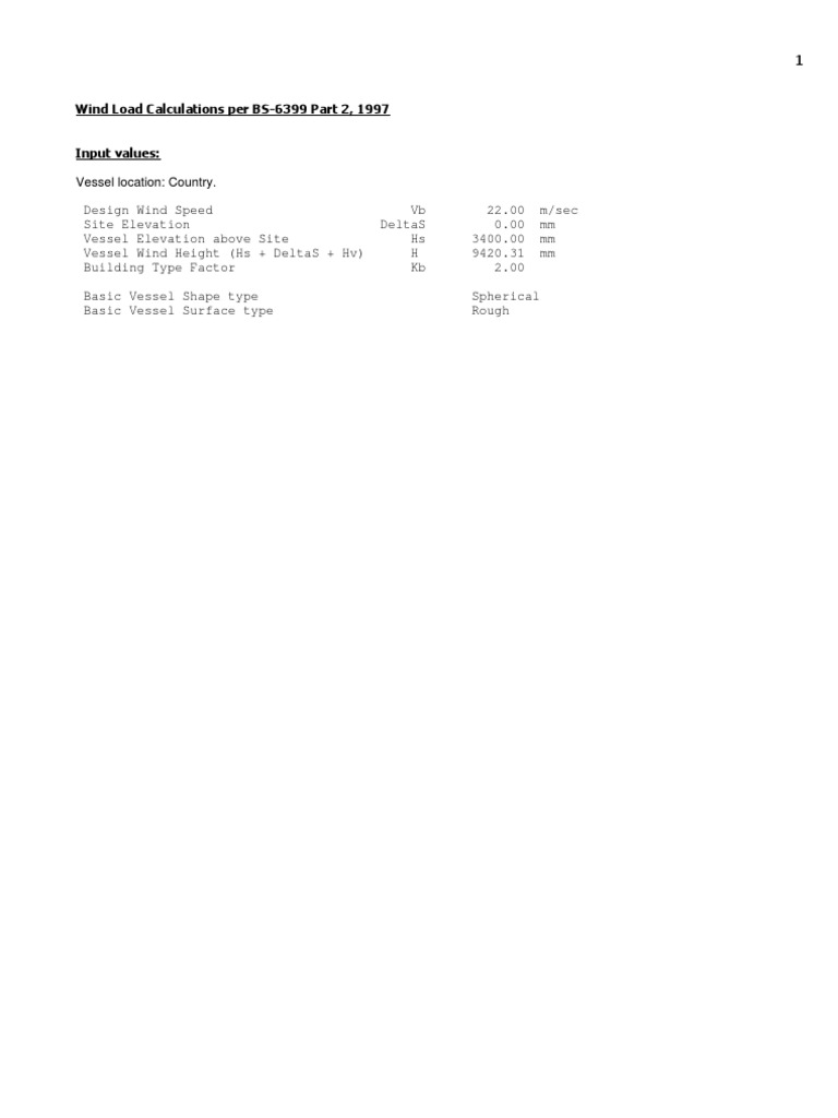 Wind Load Calculations BS 6399 Part 2 | PDF