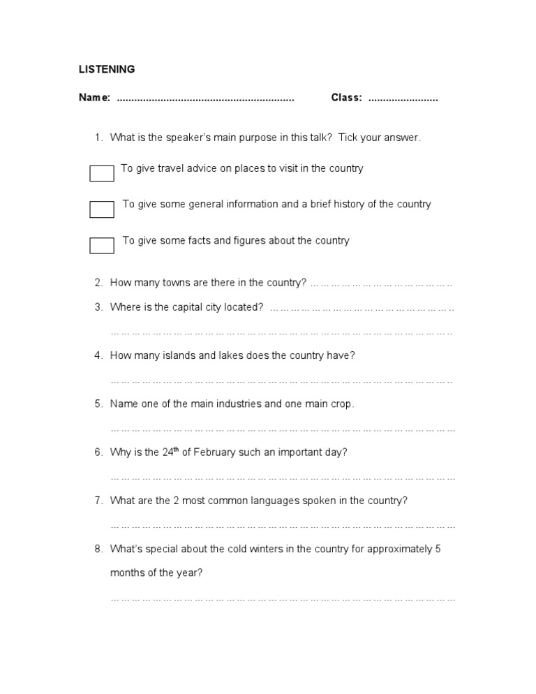 Estonia Worksheet | PDF