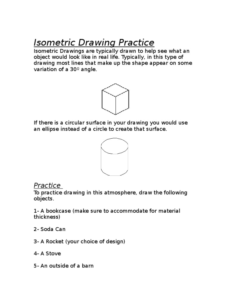 Isometric Drawing Practice Guide | PDF