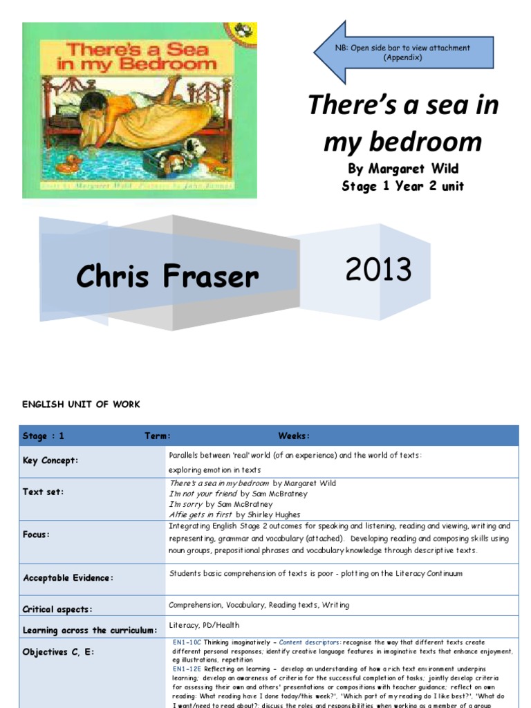 English Unit s1 Theres A Sea in My Bedroom | PDF | Reading ...