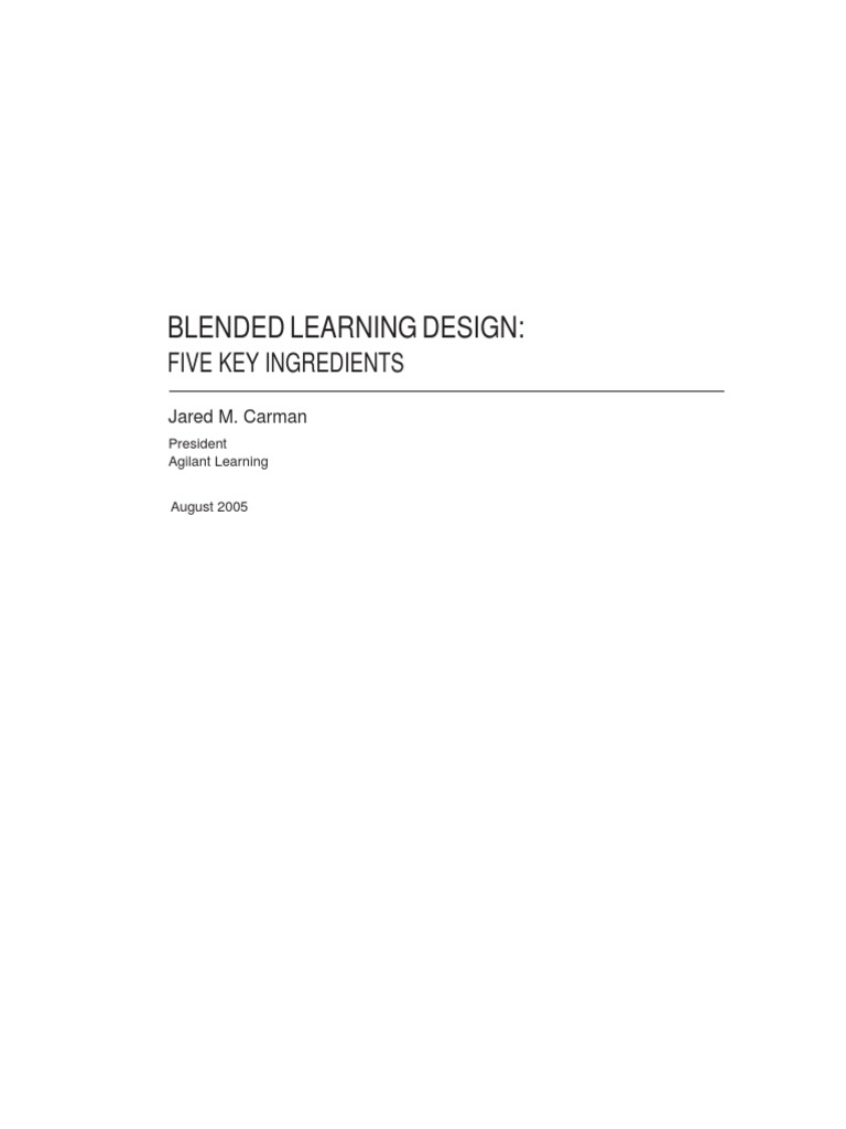 Blended Learning Design:: Five Key Ingredients | PDF | Instructional ...