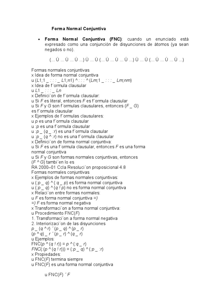 Forma Normal Conjuntiva | PDF | Función (Matemáticas) | Conceptos ...