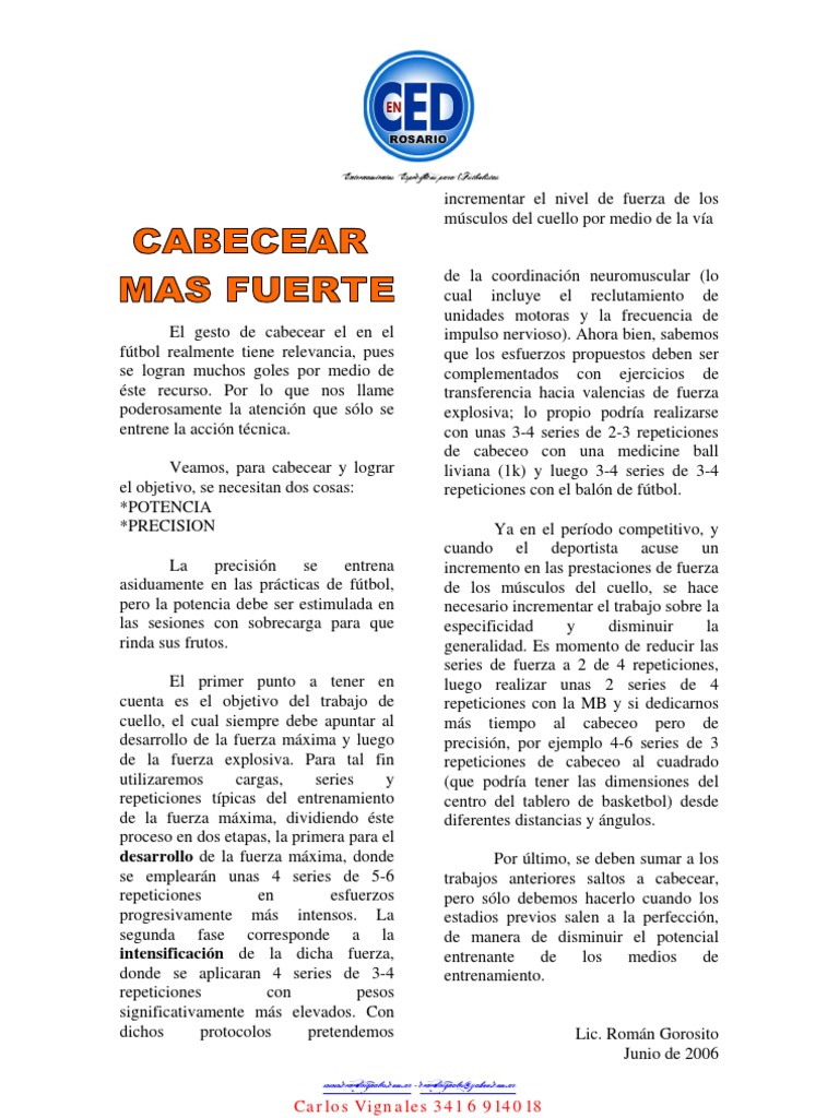 Cabecear Mas Fuerte | PDF | Coordinación motriz | Asociación de Futbol
