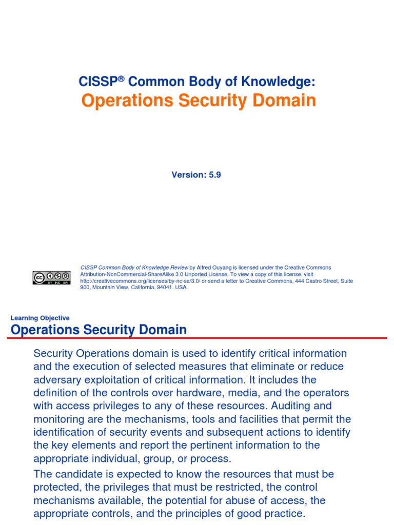 4 Operations Security | PDF | Information Security | Threat (Computer)