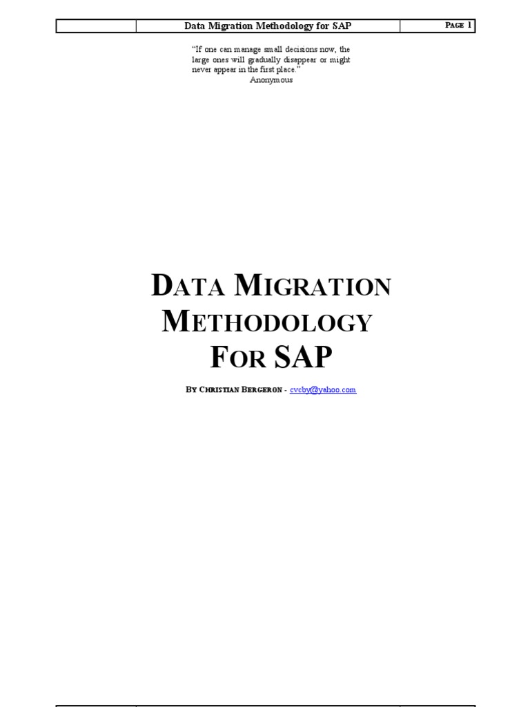 Data Migration | PDF | Business Process | Workload