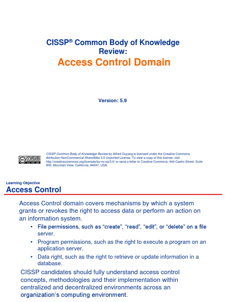 8 Access Control | PDF | Denial Of Service Attack | Access Control