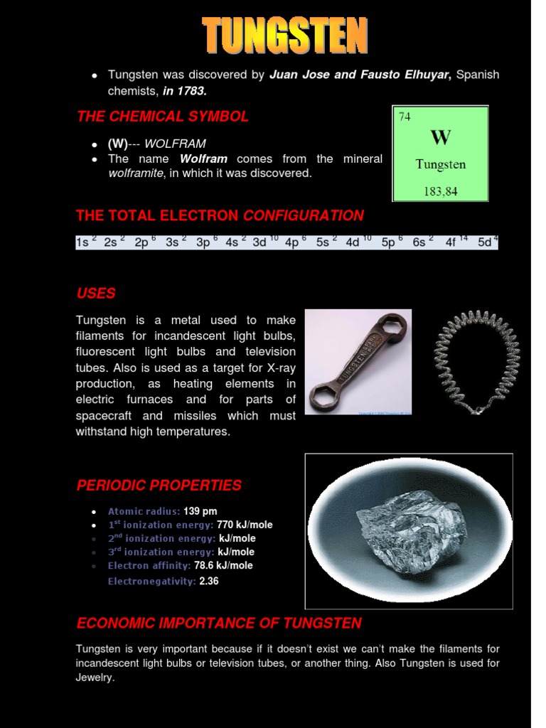 Tungsten Chemistry) | PDF