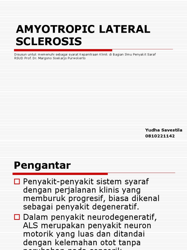 Amyotropic Lateral Sclerosis | PDF