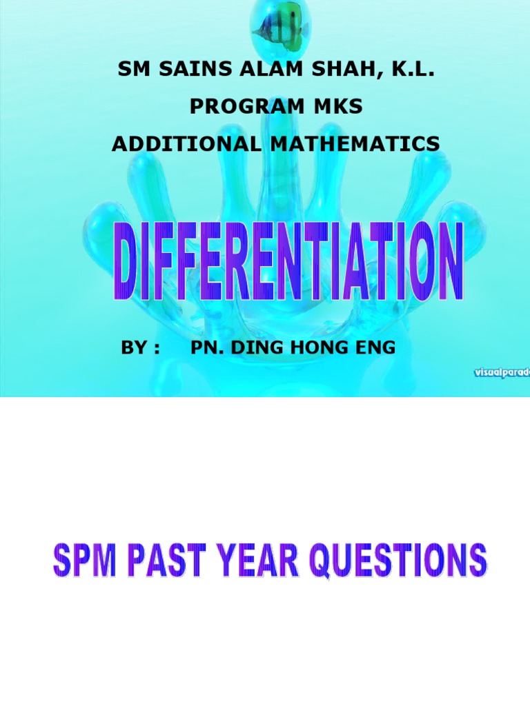 Additional Mathematics Differentiation Guide | PDF | Gradient | Derivative