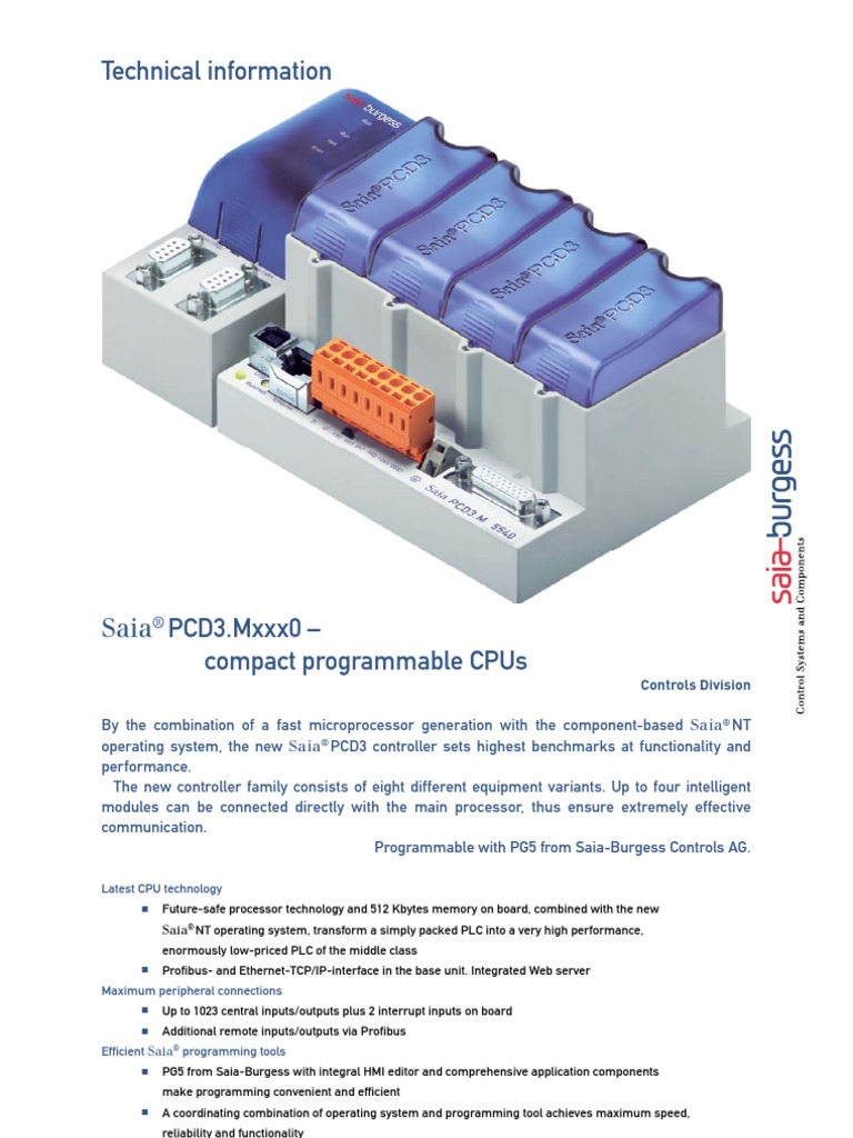 Technical Info-Saia Pcd3.Mxxx0 en | PDF | Central Processing Unit ...