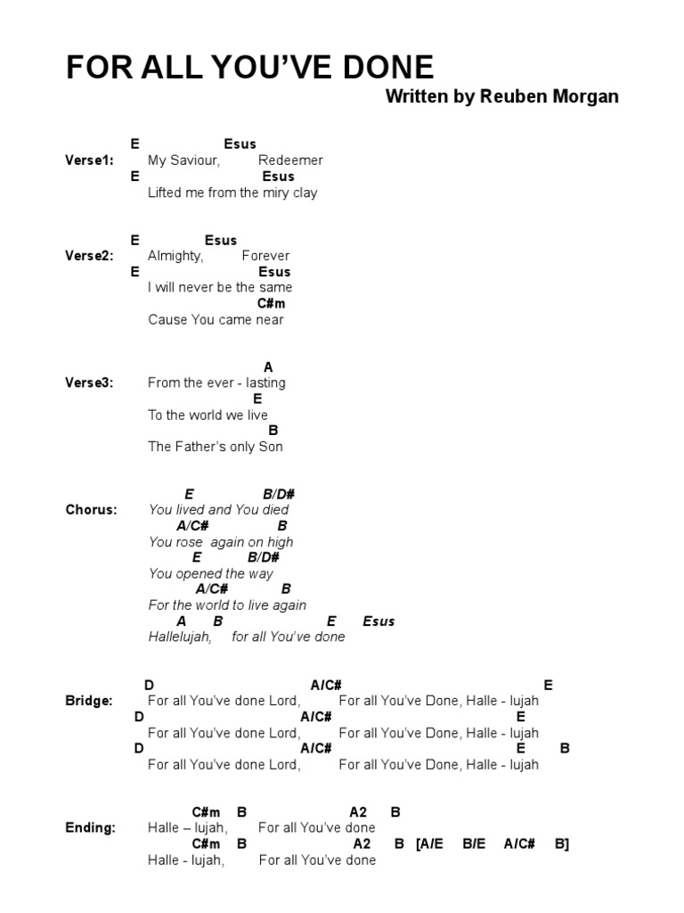 For All Youve Done | PDF