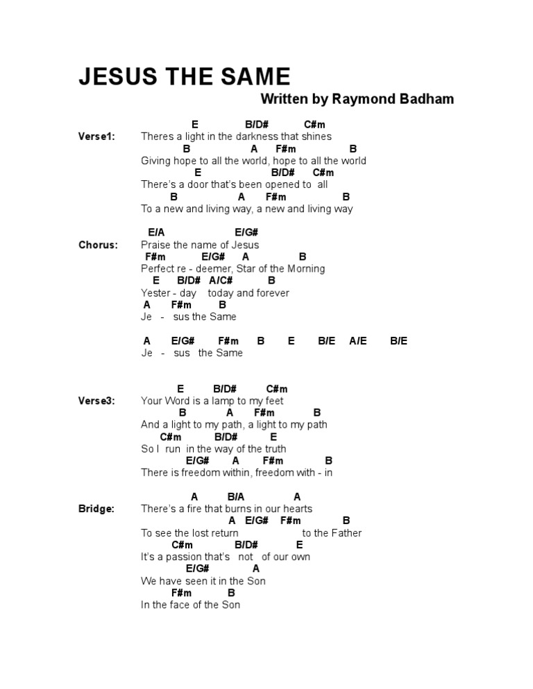Jesus The Same | PDF