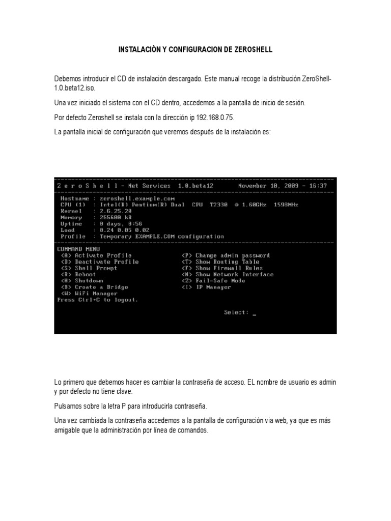 Instalación y Configuracion de Zeroshell | PDF | Servidor proxy | Dirección IP