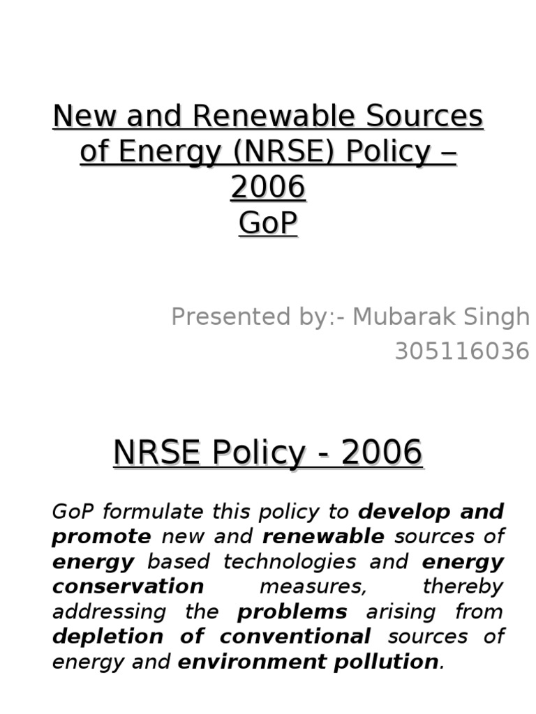 Energy Policy | PDF | Electricity Generation | Renewable Energy