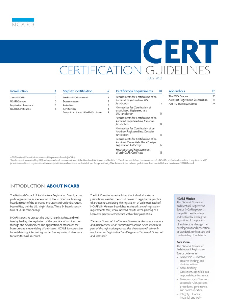 Cert Guidelines | PDF | Licensure | Professional Titles And Certifications
