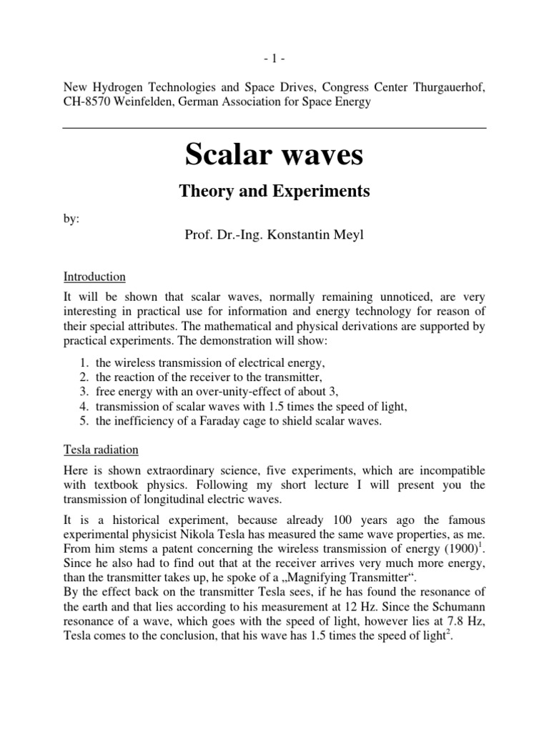 Scalar Wave Technology and Tesla's Legacy | PDF