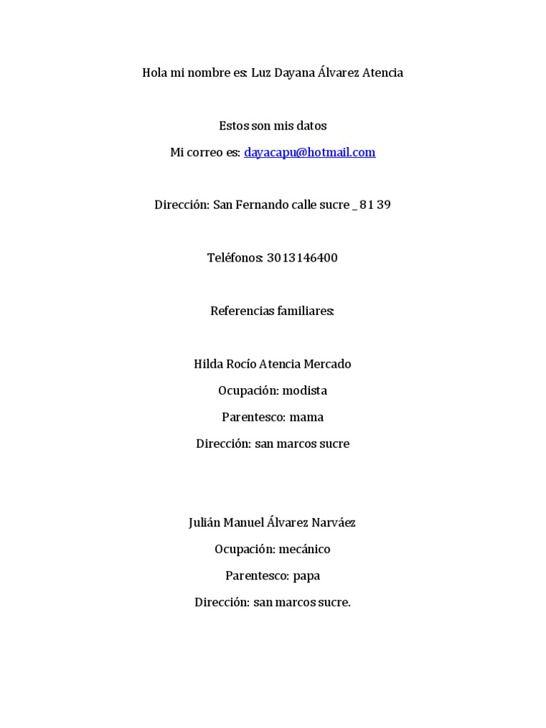 Hola Mi Nombre Es | PDF