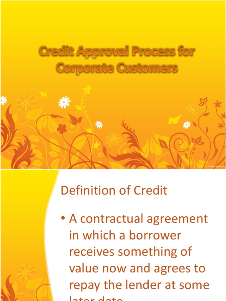 Credit Approval Process For Corporate Customers | PDF | Loans ...