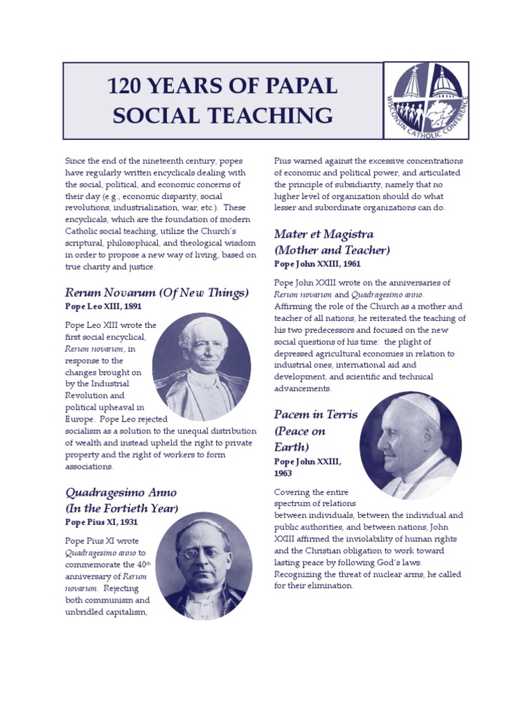 120 Years of Papal Social Encyclicals | PDF | Catholic Social Teaching ...