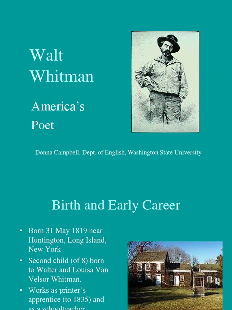 Walt Whitman: America's Poet | PDF | Leaves Of Grass | Walt Whitman