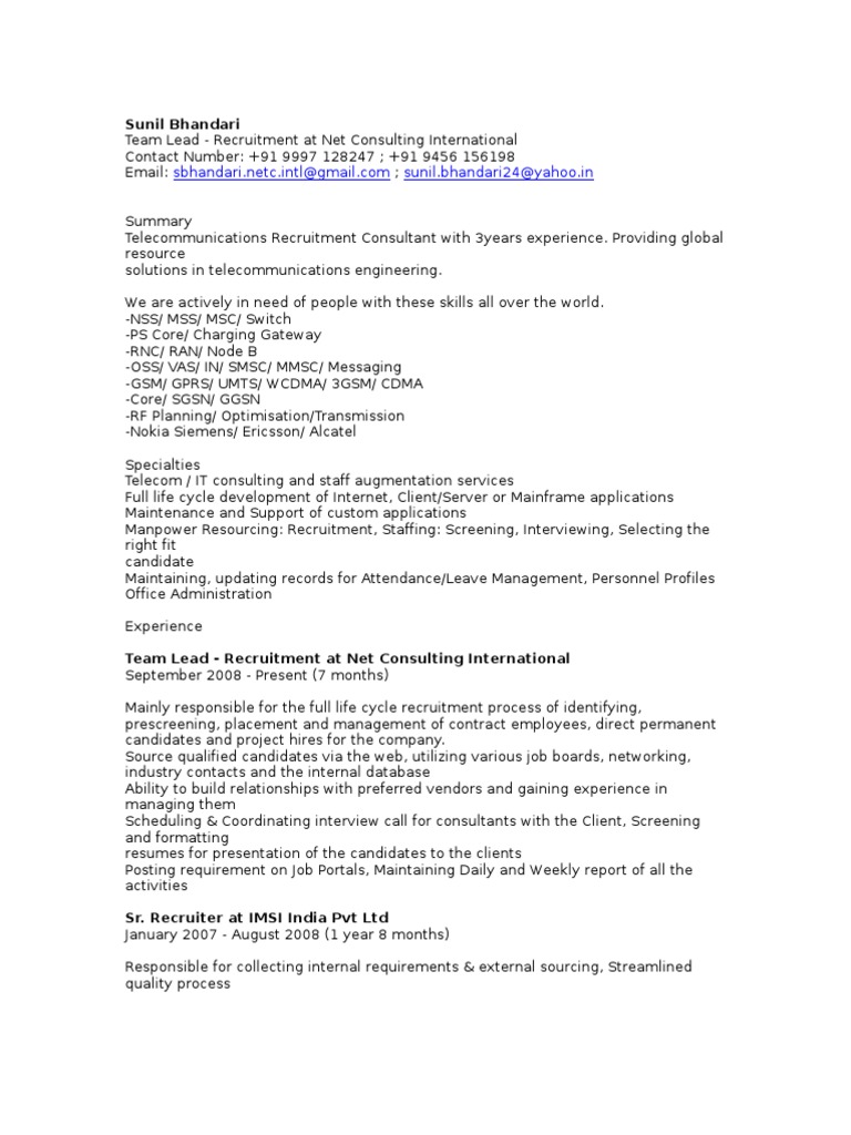 Sunil Bhandari | PDF | Recruitment | Human Resources