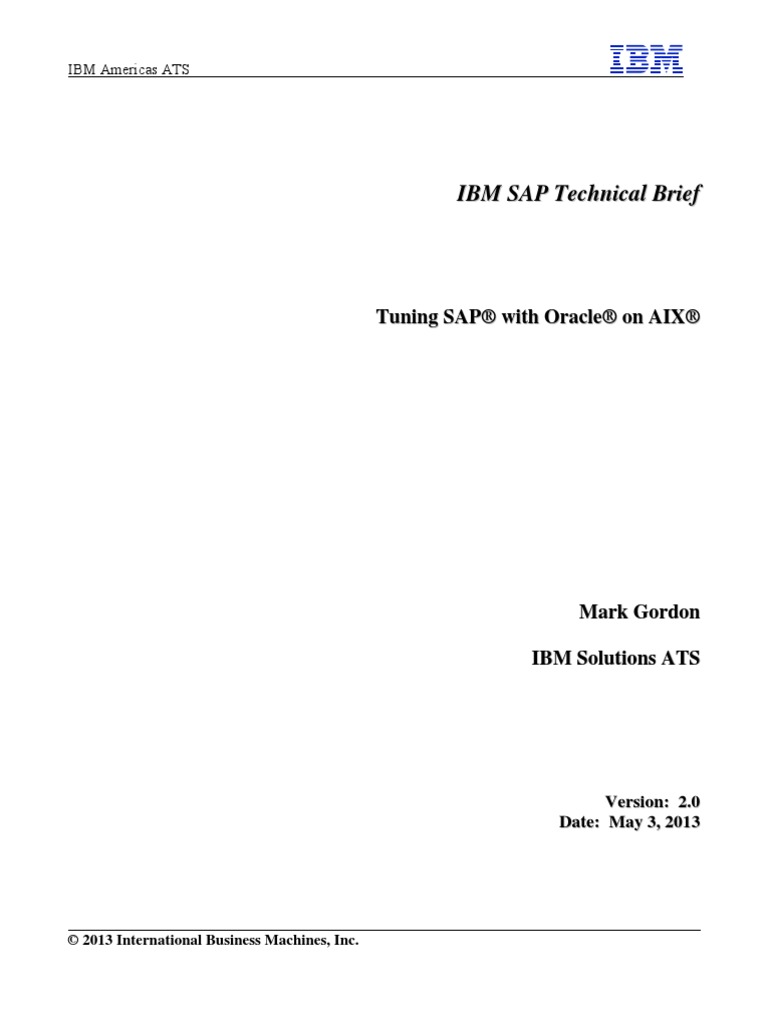 Tuning Sap Oracle Aix V 2 0 Pdf Database Index Sql