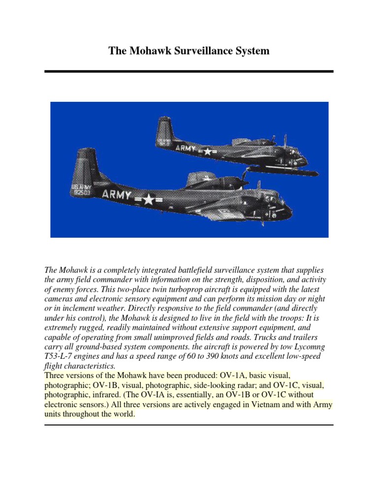 The Mohawk Surveillance System | PDF | Landing Gear | Flap (Aeronautics)