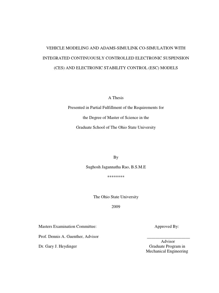 Vehicle Modeling and Adams-Simulink | PDF | Suspension (Vehicle ...