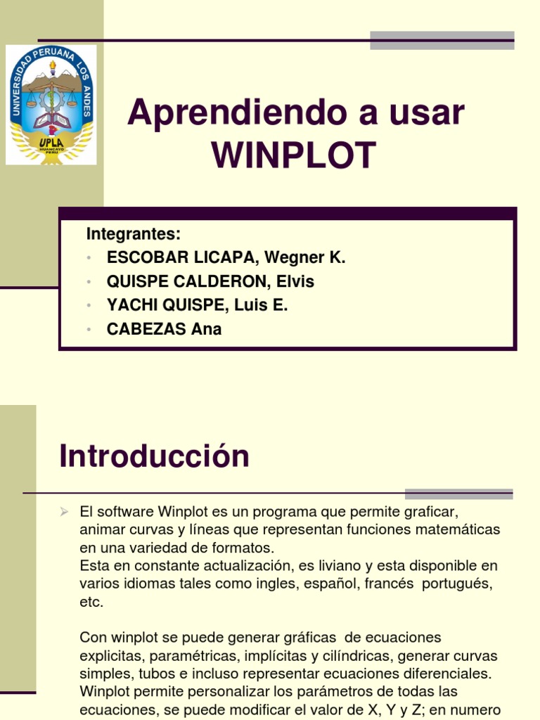 Guía Completa de Winplot para Gráficas Matemáticas | PDF | Point and ...