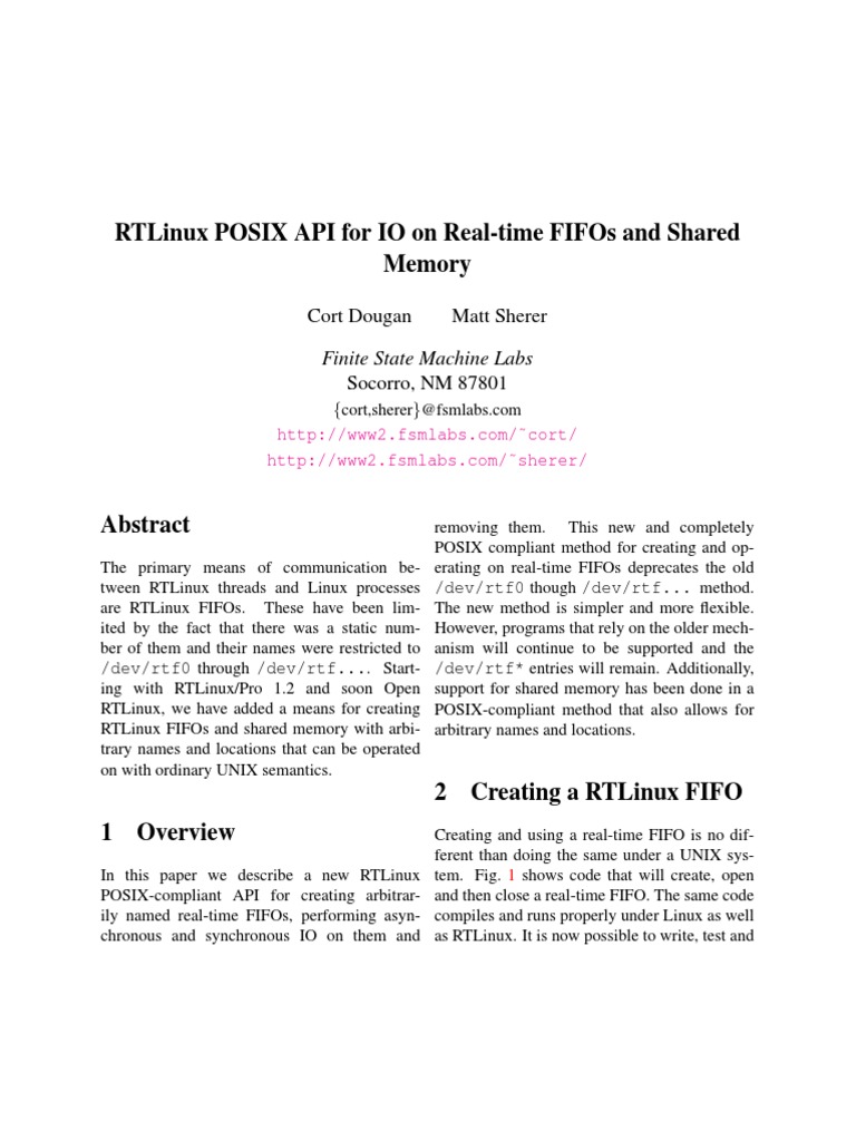 Posix FIFO | PDF | Thread (Computing) | System Software