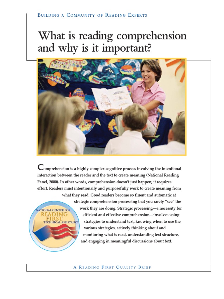 What Is Reading Comprehension | PDF | Metacognition | Reading Comprehension